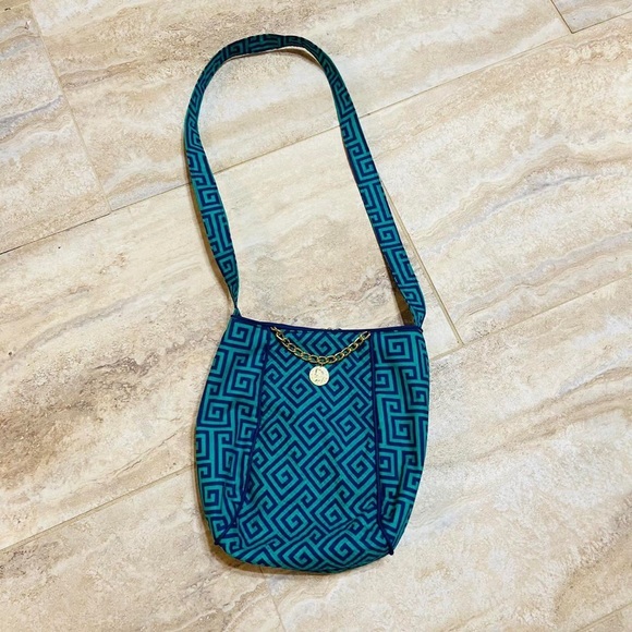 Vintage | Bags | Vintage 9s Turquoise Greek Patterned Mini Shoulder Bag ...